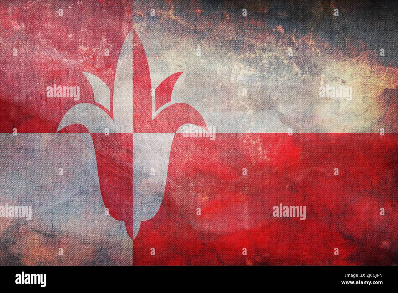 Top view of flag Bernheze, Netherlands. retro flag with grunge texture ...