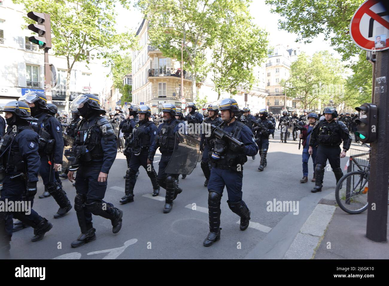 French riot police seen in large numbers during the clashes with ...