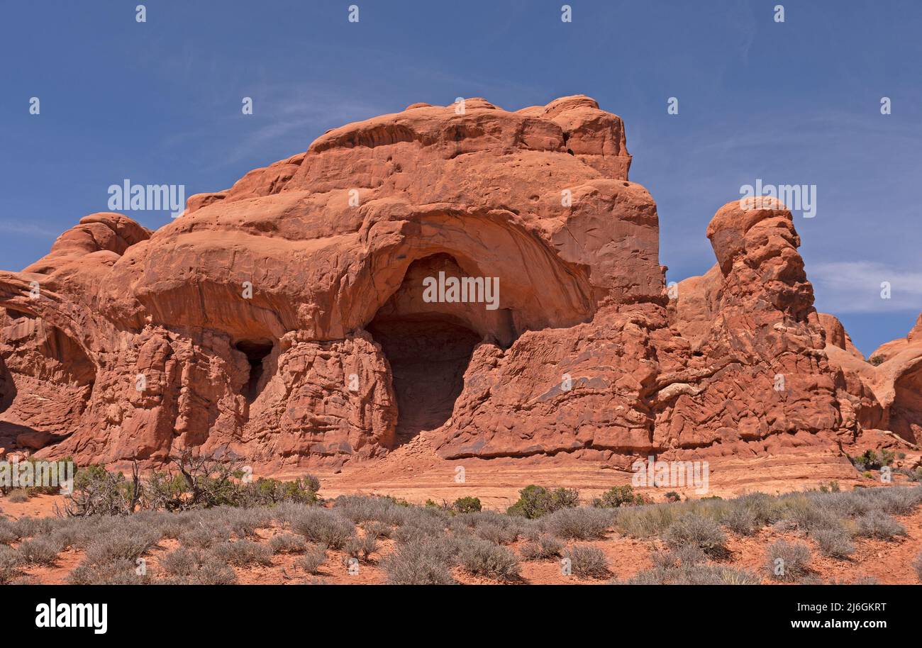 Massive Sandstone Bluffs in the Desert in Arches National Park in Utah ...
