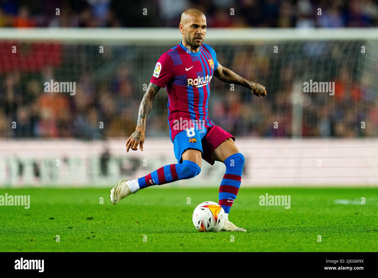 Dani Alves (FC Barcelona) in action during La Liga football match ...