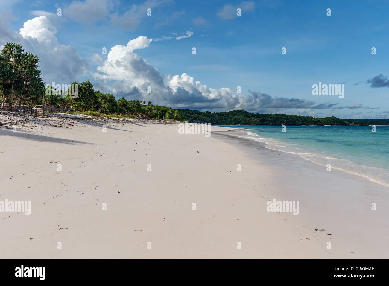 White sand Loedi Beach at Rote Island, East Nusa Tenggara province ...