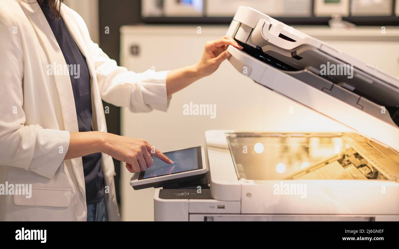 Copy Machine In Front Of Person