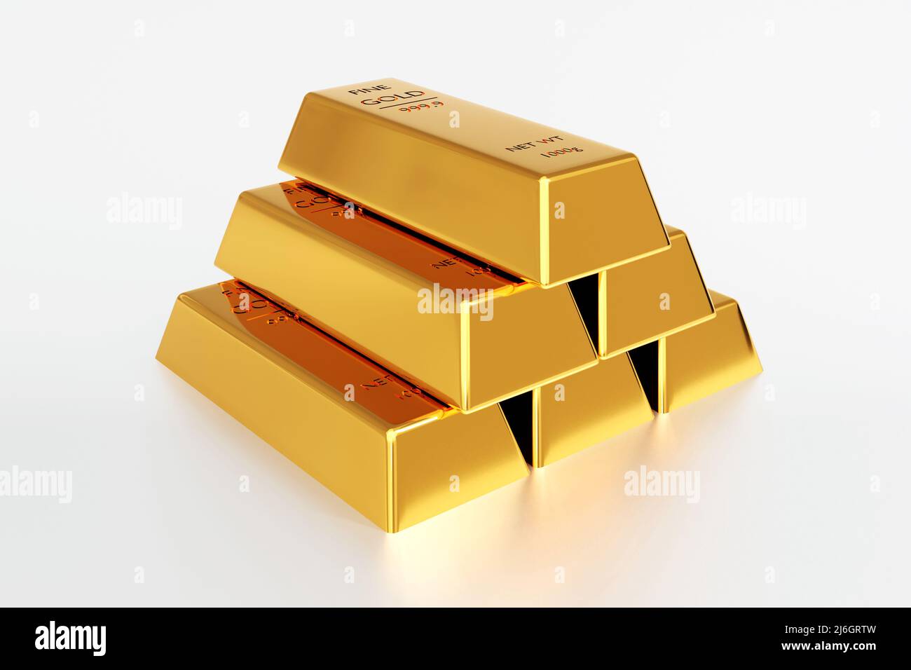 Gold ingot or stack of gold bars, business banking and financial concept. 3d render Stock Photo ...