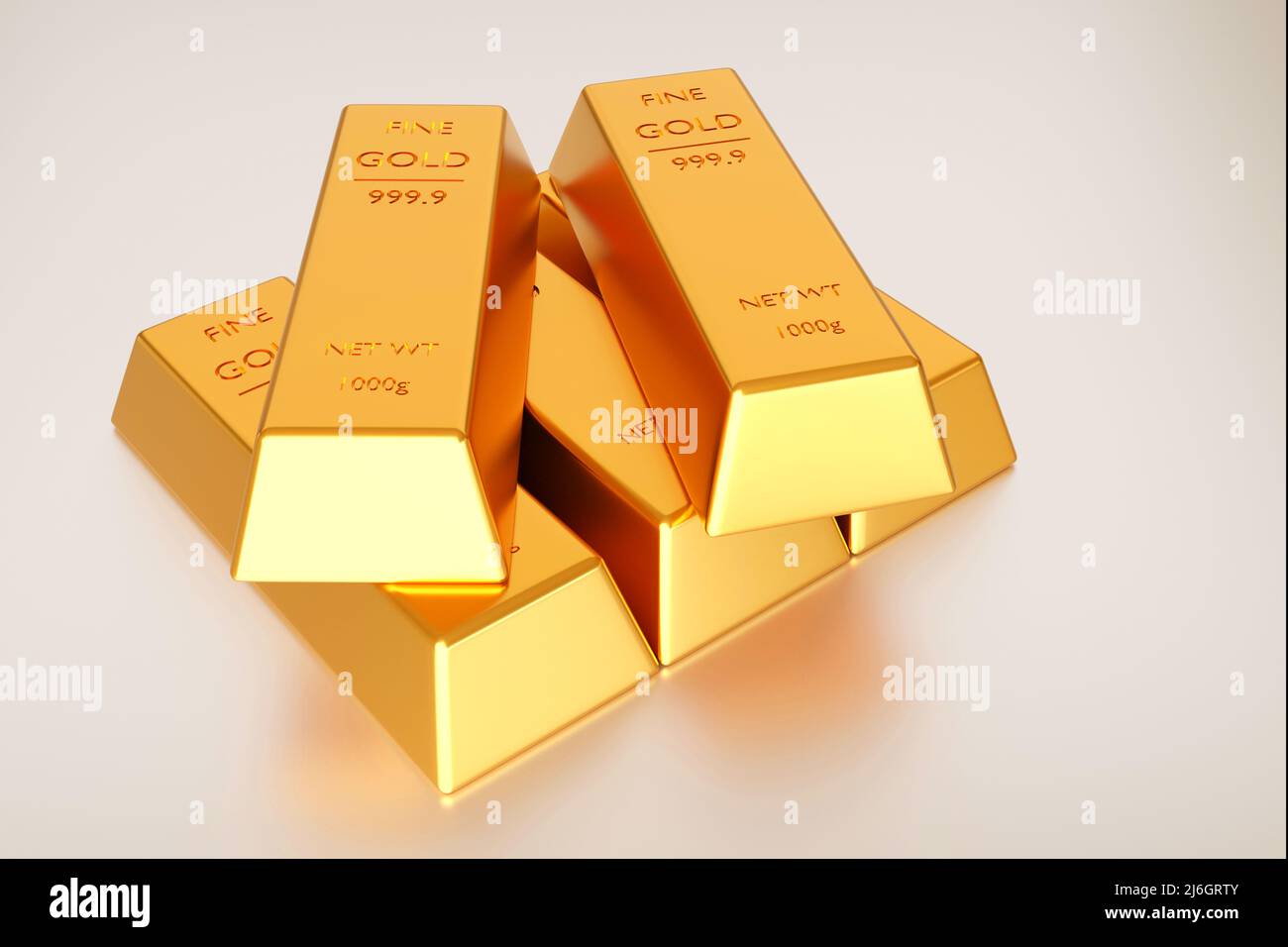 Gold ingot or stack of gold bars, business banking and financial concept. 3d render Stock Photo ...