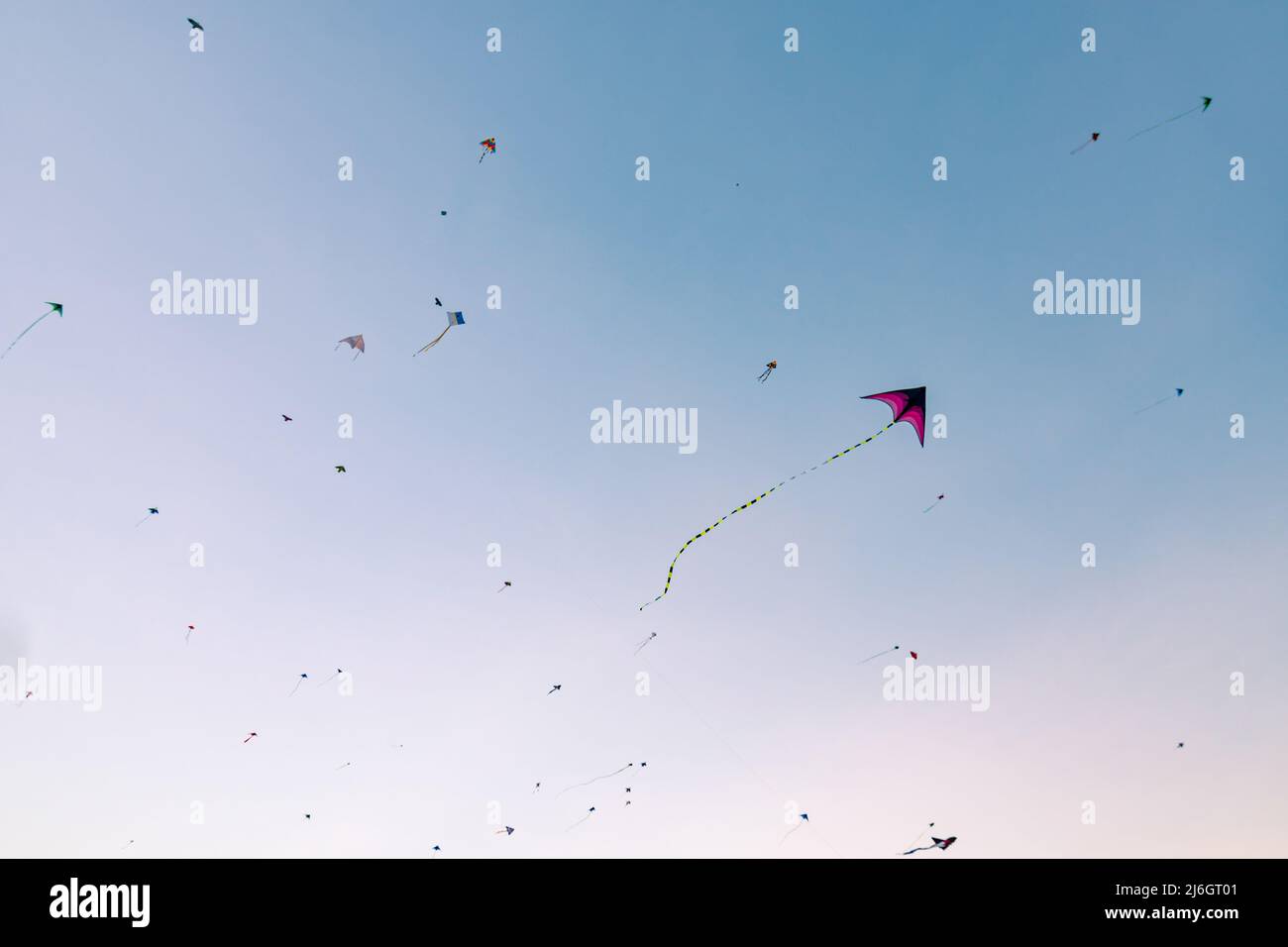 Different kites flying in sky hi-res stock photography and images - Alamy