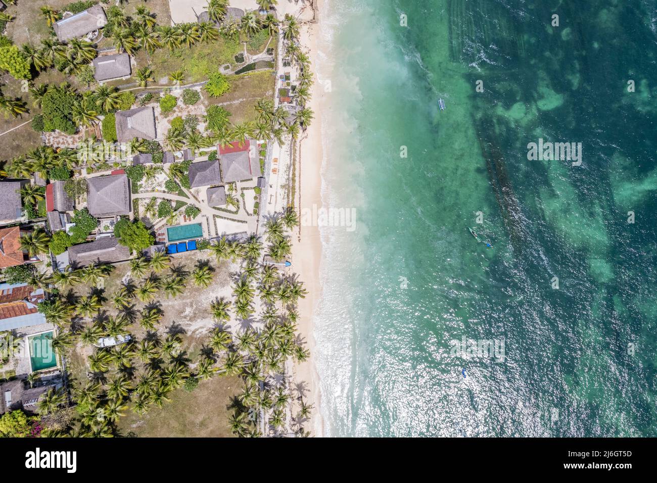 Aerial shot of Nembrala beach at Rote Ndao, East Nusa Tenggara province ...