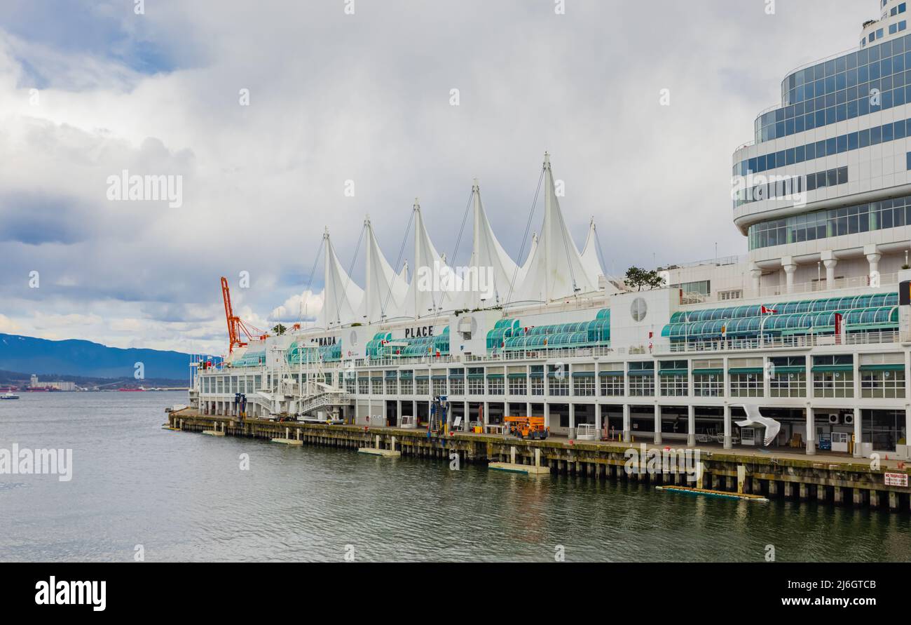 Canada Place Harbor in Vancouver, Canada. Famous Vancouver main cruise ...