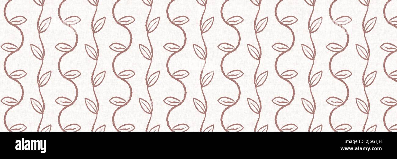 Gender neutral foliage leaf seamless raster border. Simple whimsical 2 ...
