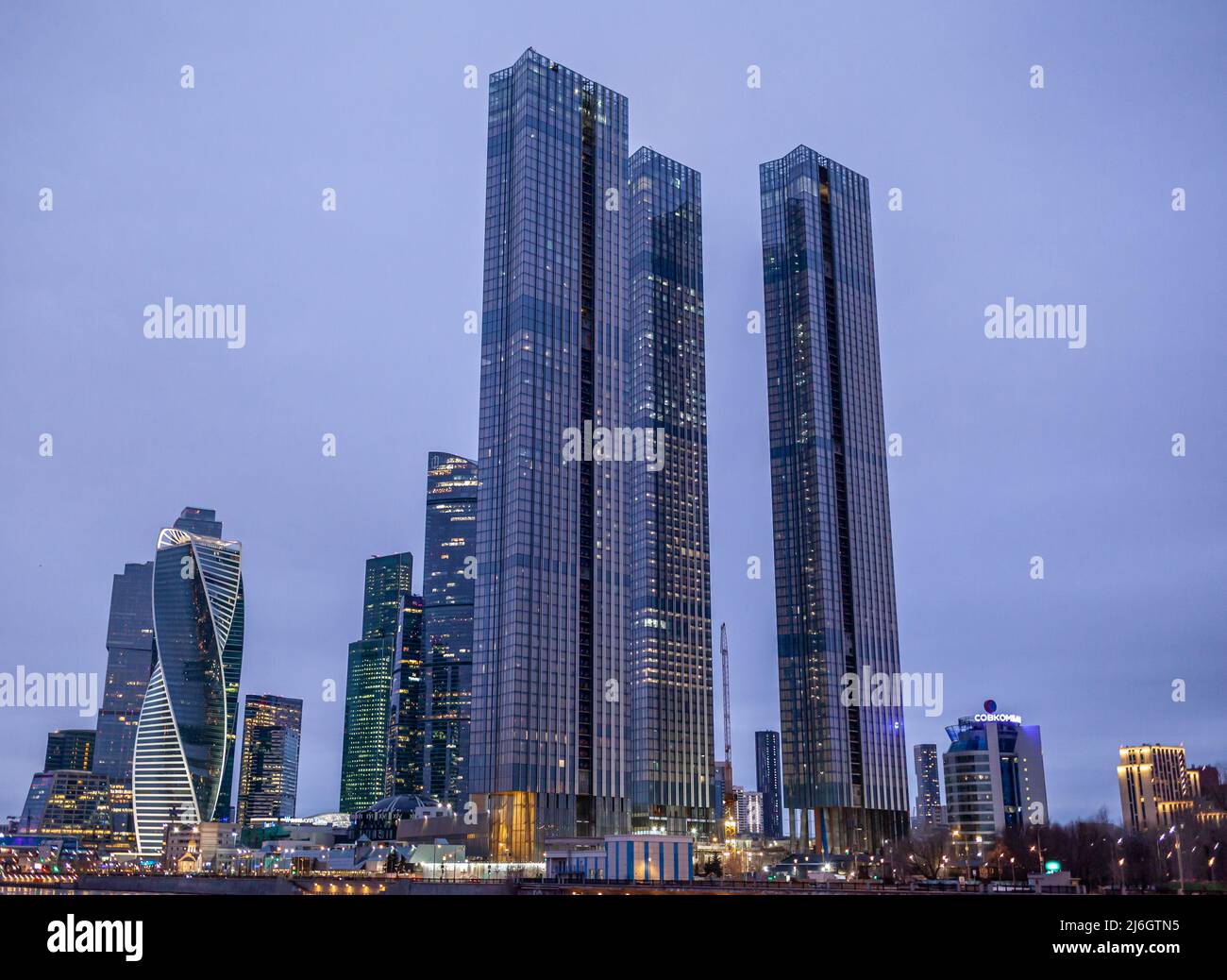 April 1, 2022, Moscow Russia. Moscow City International Business Centre ...