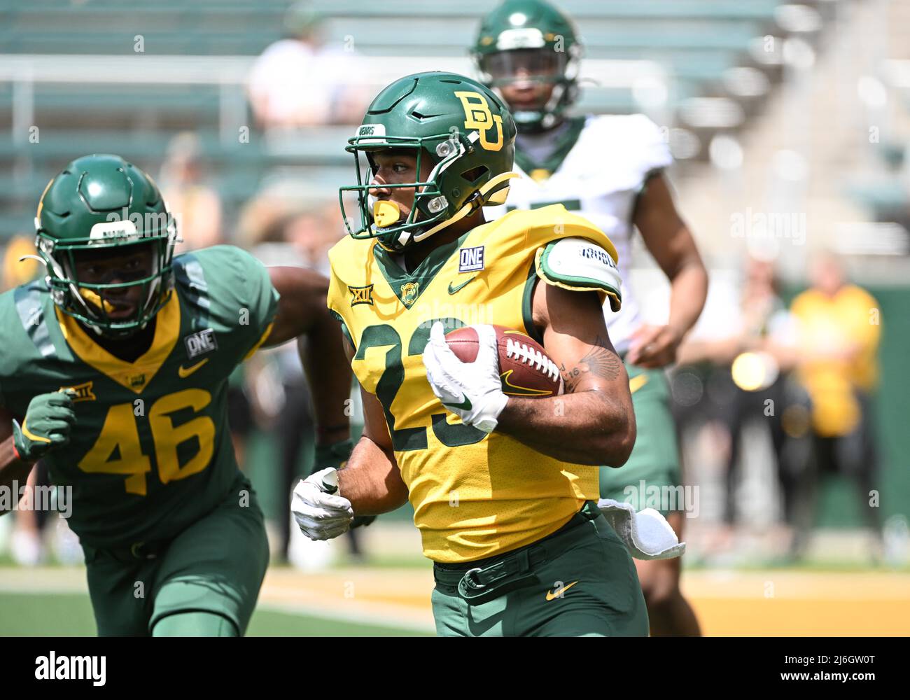April 23 2022: Baylor Bears running back Jordan Jenkins (23) runs the ...
