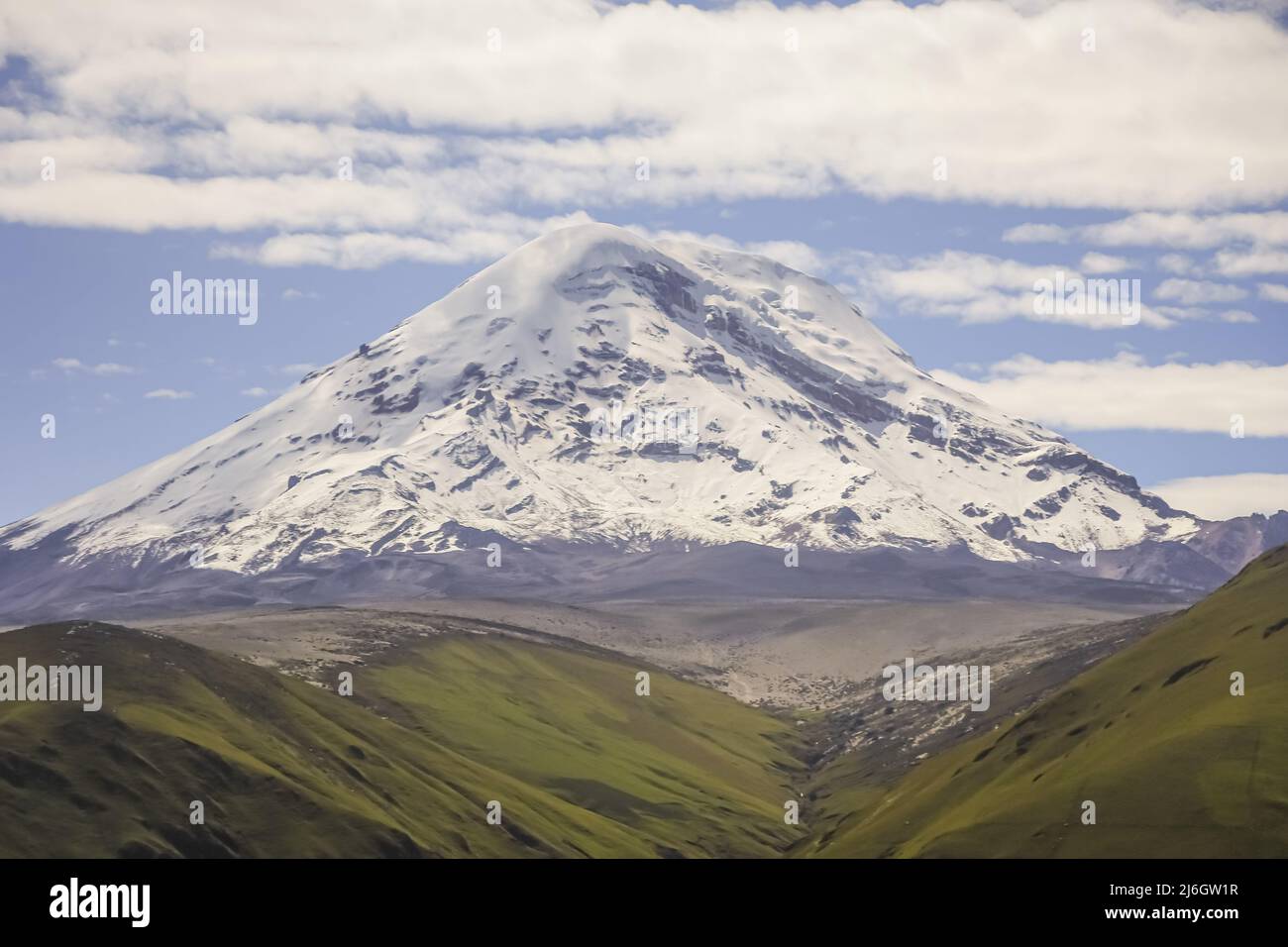 Chimborazo volcano in Ecuador with 6263 meters above sea level, located ...