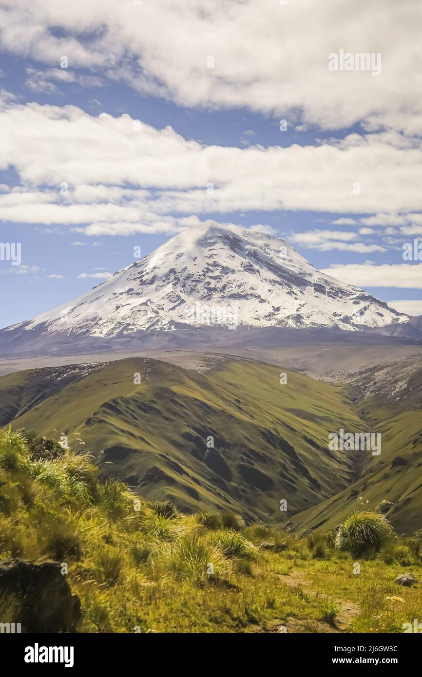 Chimborazo volcano in Ecuador with 6263 meters above sea level, located ...