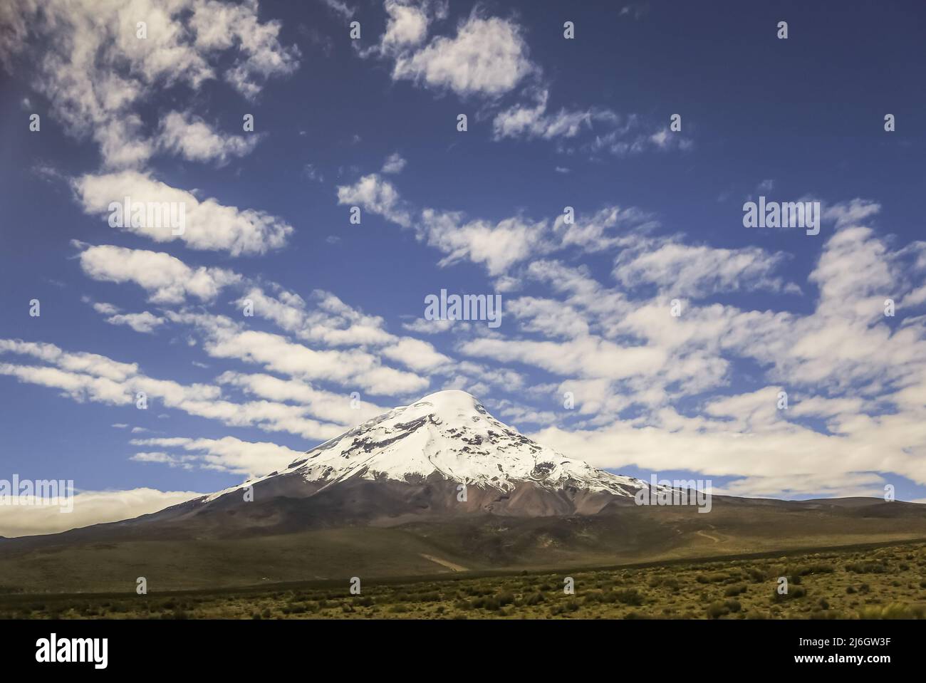 Chimborazo volcano in Ecuador with 6263 meters above sea level, located ...