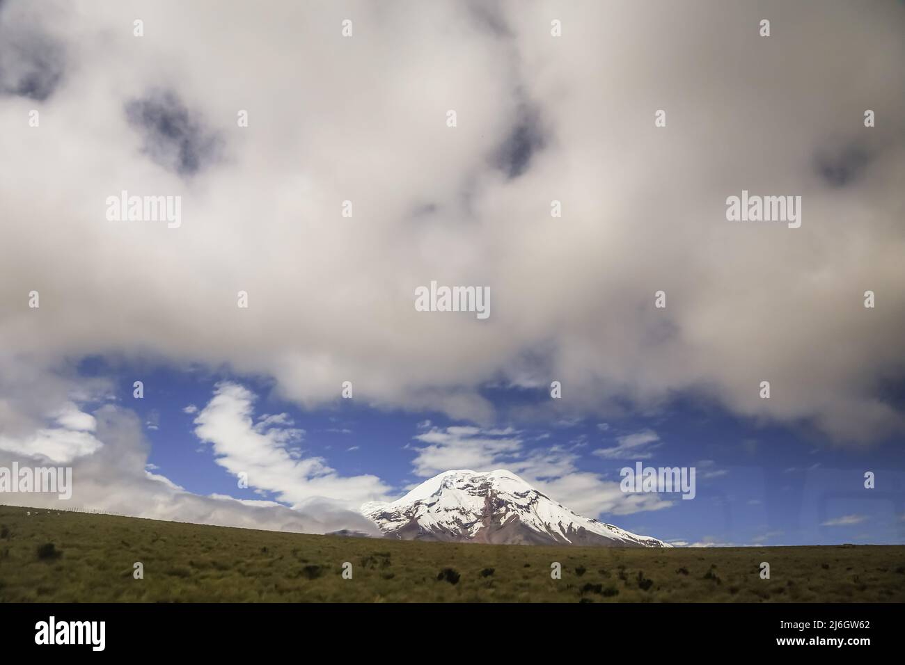 Chimborazo volcano in Ecuador with 6263 meters above sea level, located ...