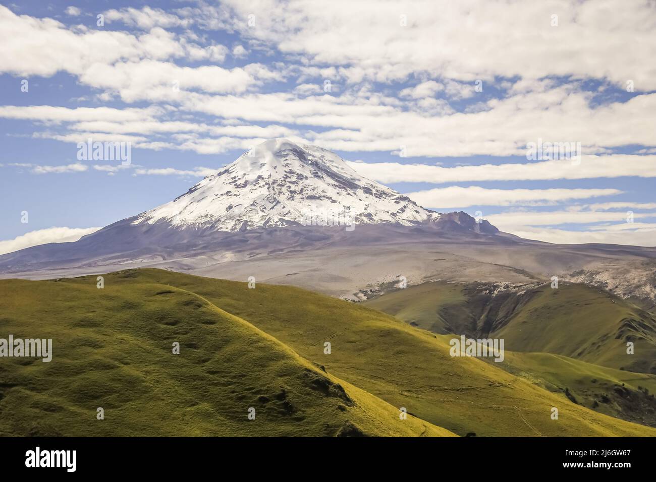Chimborazo volcano in Ecuador with 6263 meters above sea level, located ...
