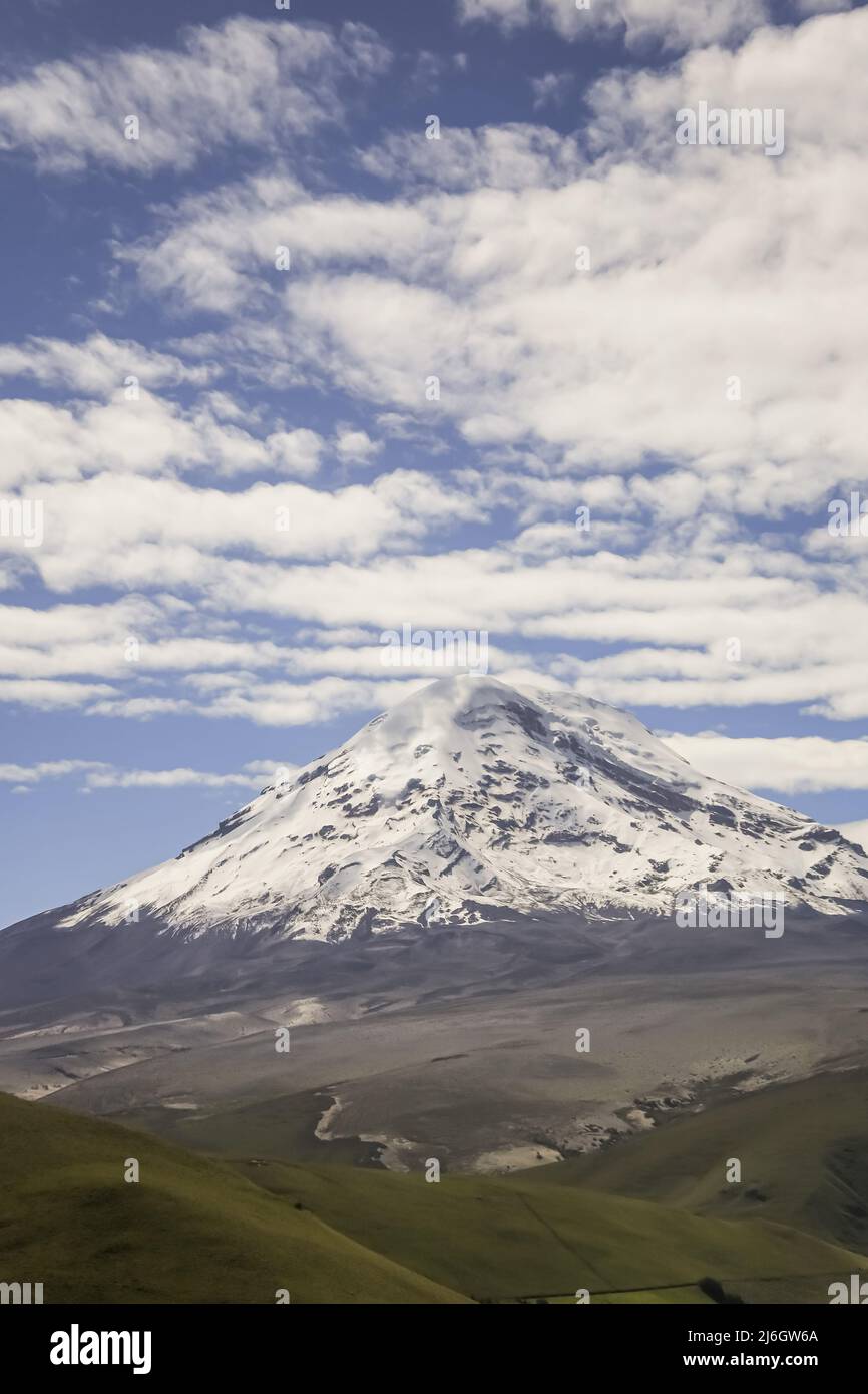 Chimborazo volcano in Ecuador with 6263 meters above sea level, located ...