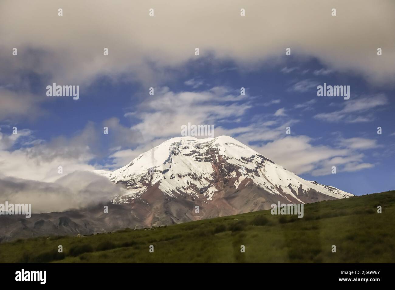 Chimborazo volcano in Ecuador with 6263 meters above sea level, located ...