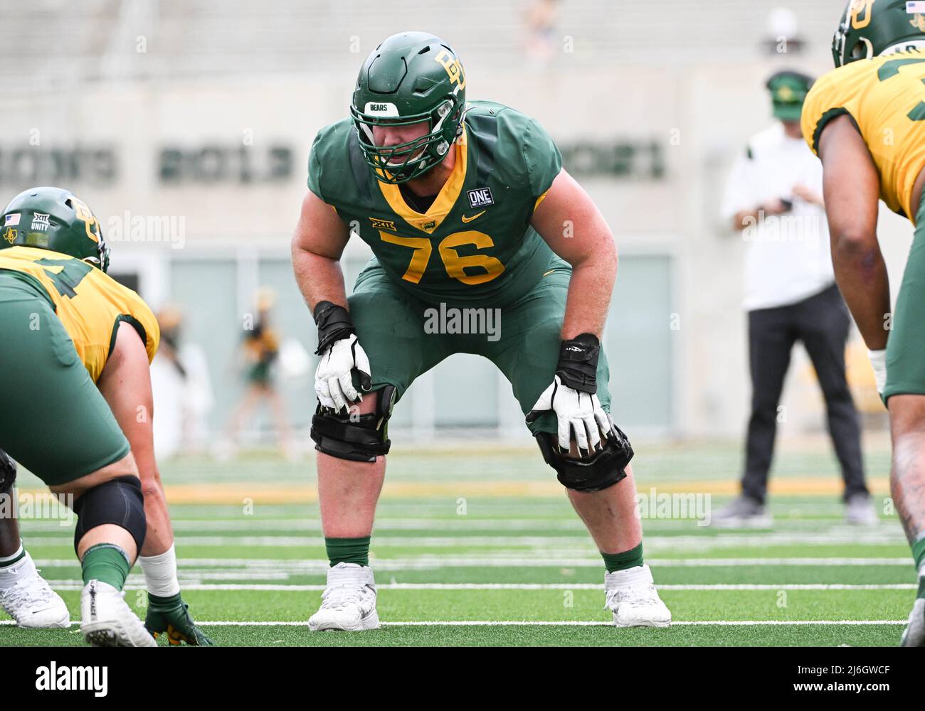 April 23 2022: Baylor Bears offensive lineman Connor Galvin (76) during ...