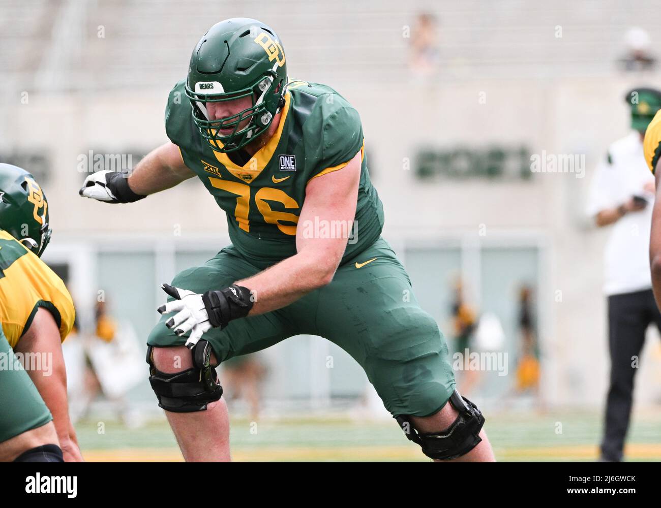 April 23 2022: Baylor Bears offensive lineman Connor Galvin (76) during ...