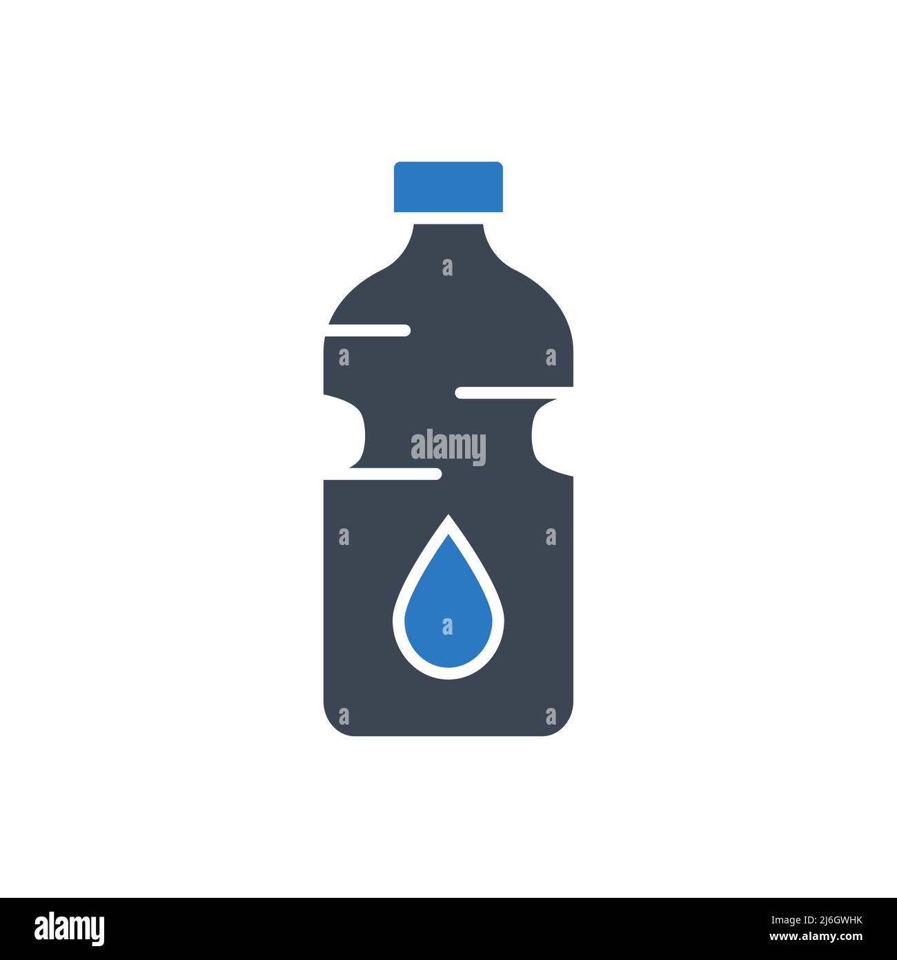 Bottle water related vector glyph icon. Bottle sign with water drop ...