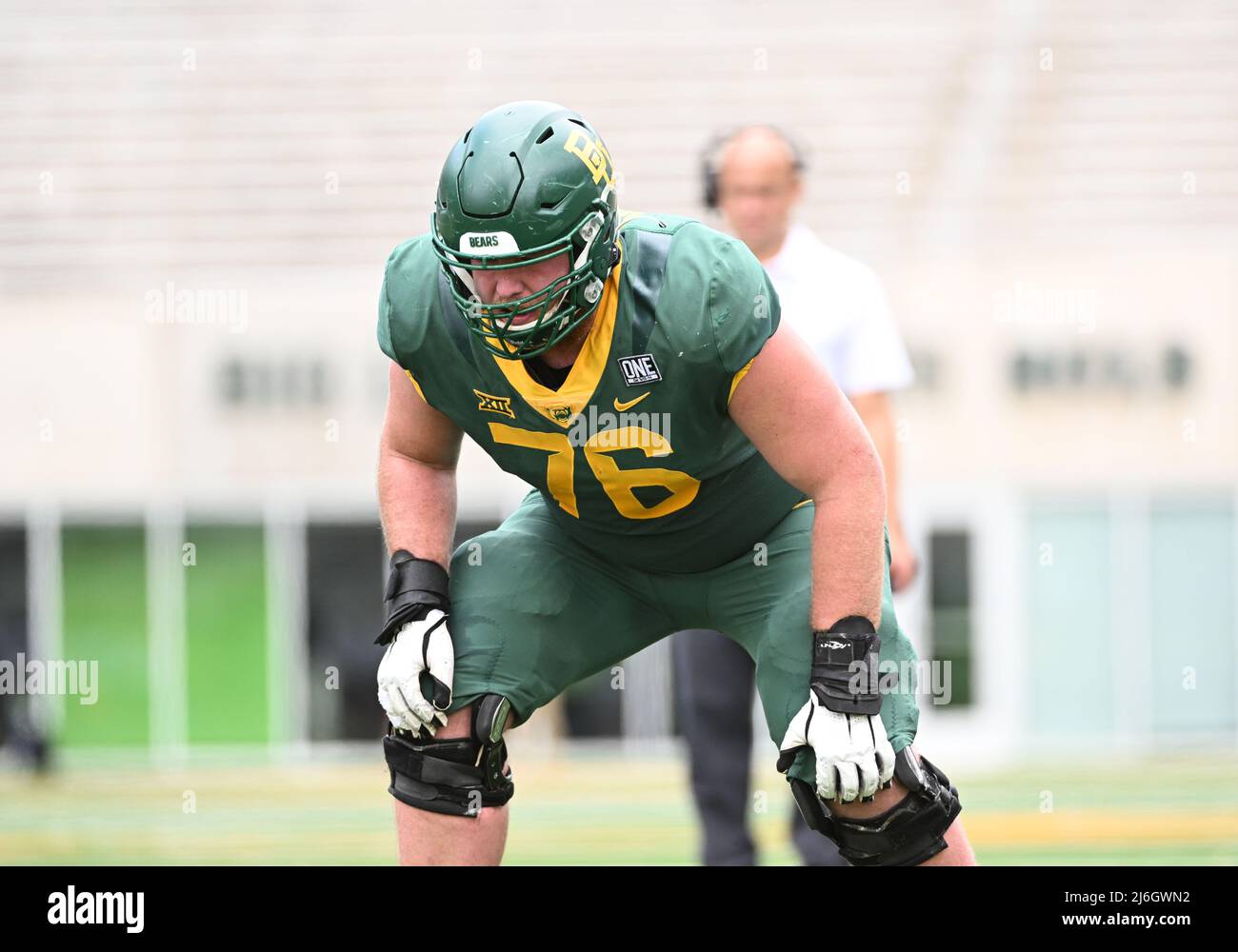 April 23 2022: Baylor Bears offensive lineman Connor Galvin (76) during ...