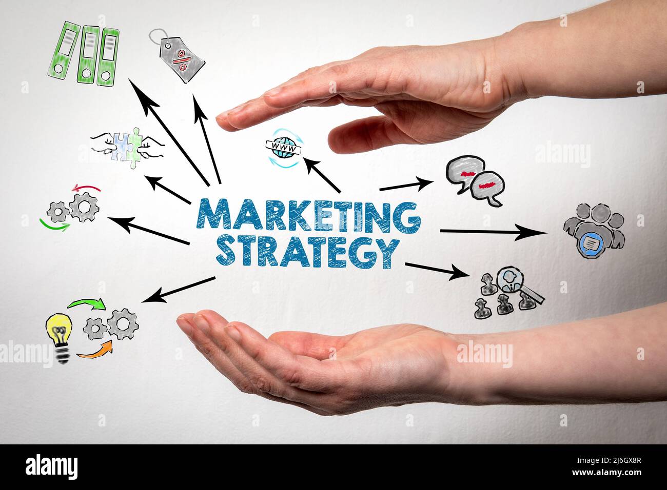 Marketing Strategy, Business Concept. Illustrative information with ...