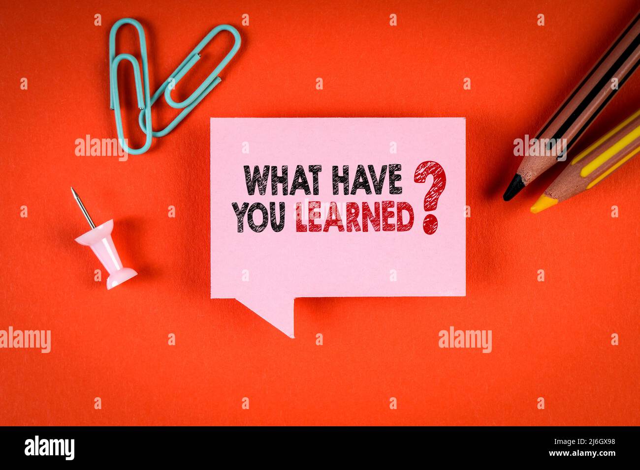 WHAT HAVE YOU LEARNED. Time To Learn Concept. Speech Bubble On Orange ...