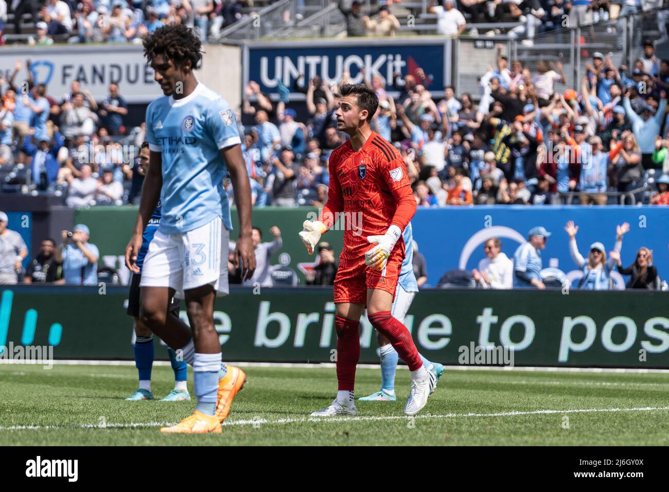 New York, NY - May 1, 2022: Goalkeeper JT Marcinkowski (1) of San Jose ...