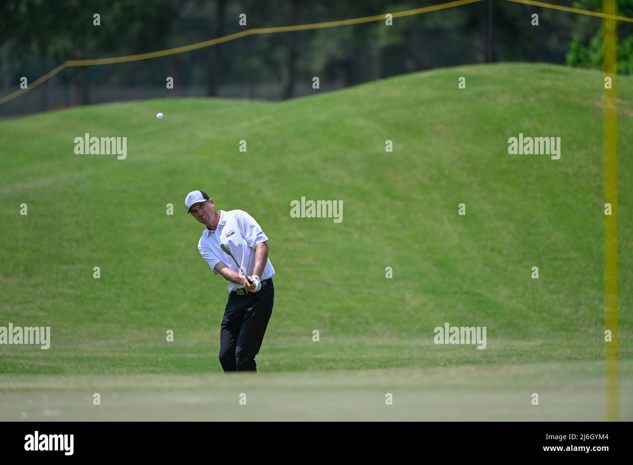 THE WOODLANDS, TX - MAY 01: Steven Alker chips on to 1 during Rd3 of ...