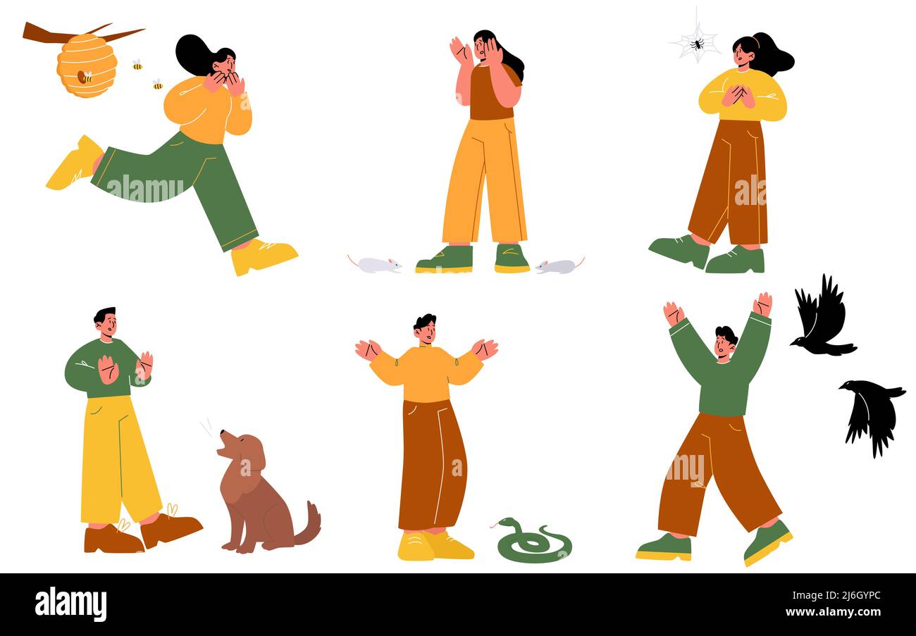 Woman scared mouse Stock Vector Images - Alamy