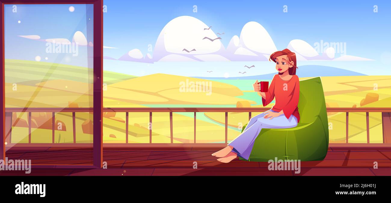 Woman balcony fall Stock Vector Images - Alamy