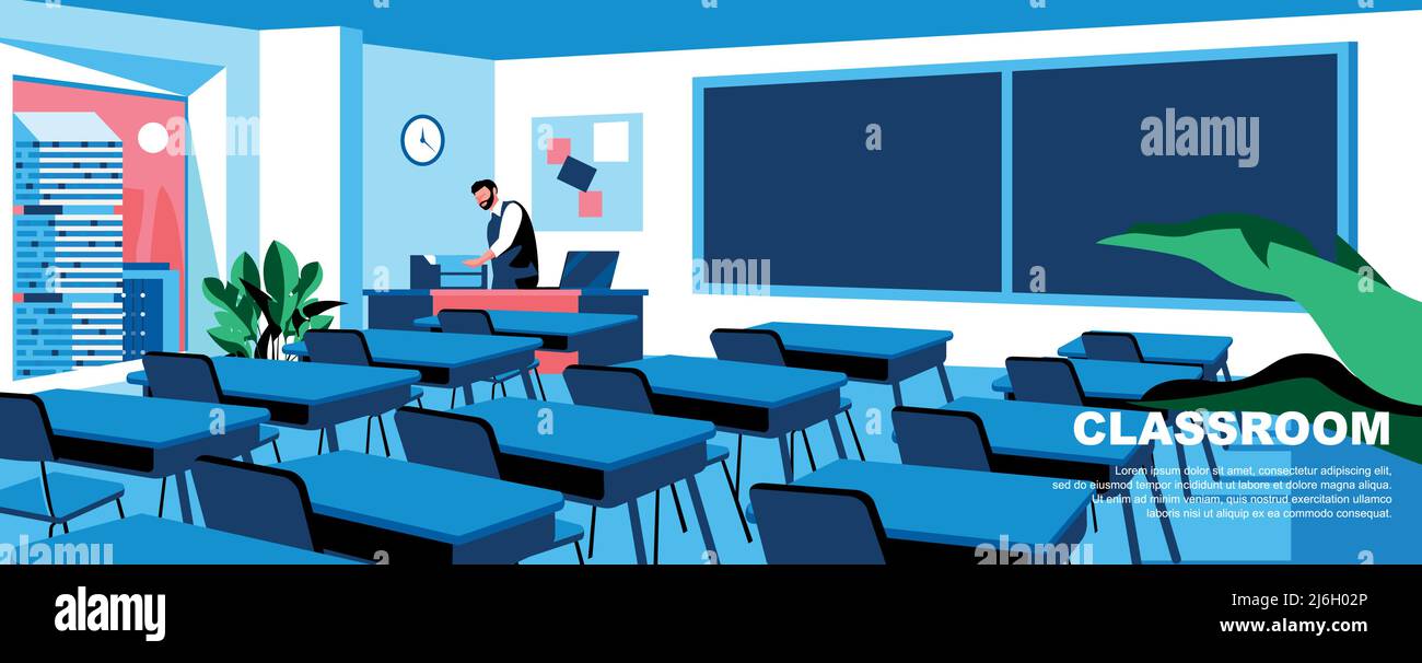 Empty school classroom Stock Vector Images - Alamy