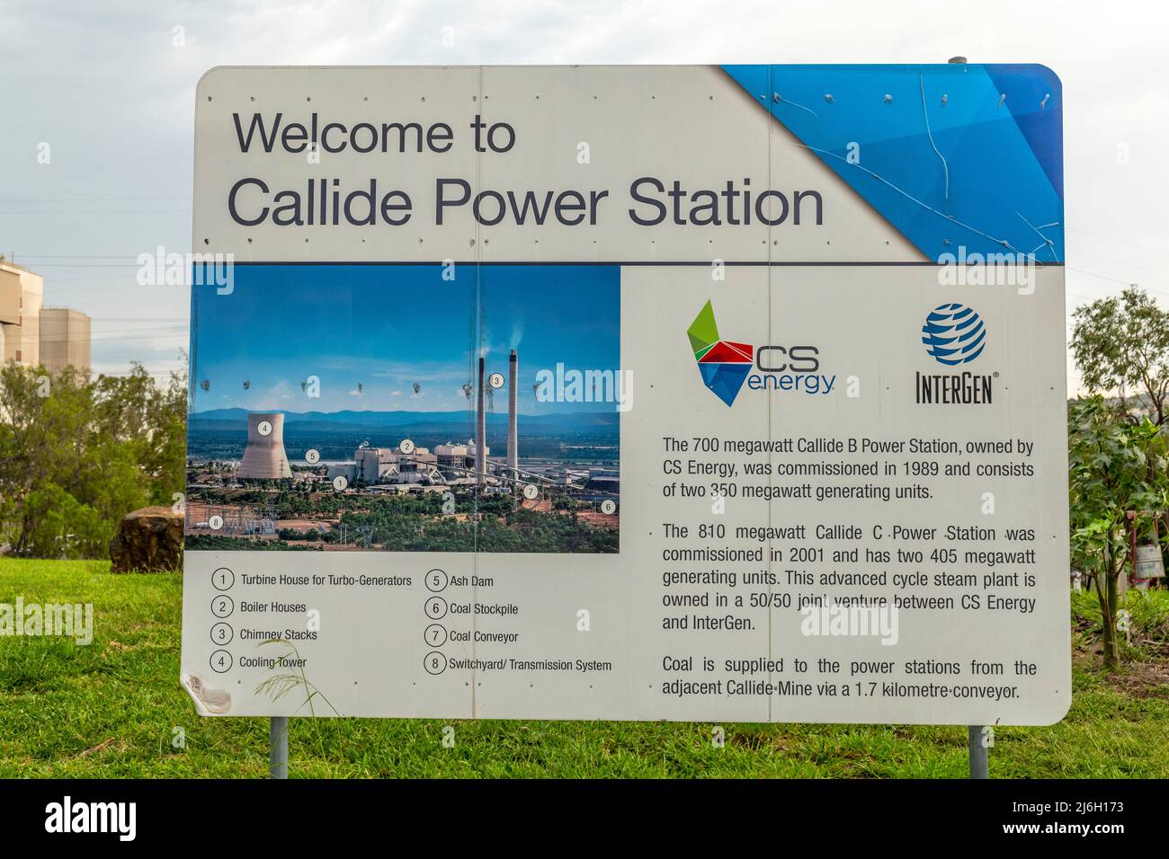 Callide power station near Biloela in queensland, australia, sign at ...