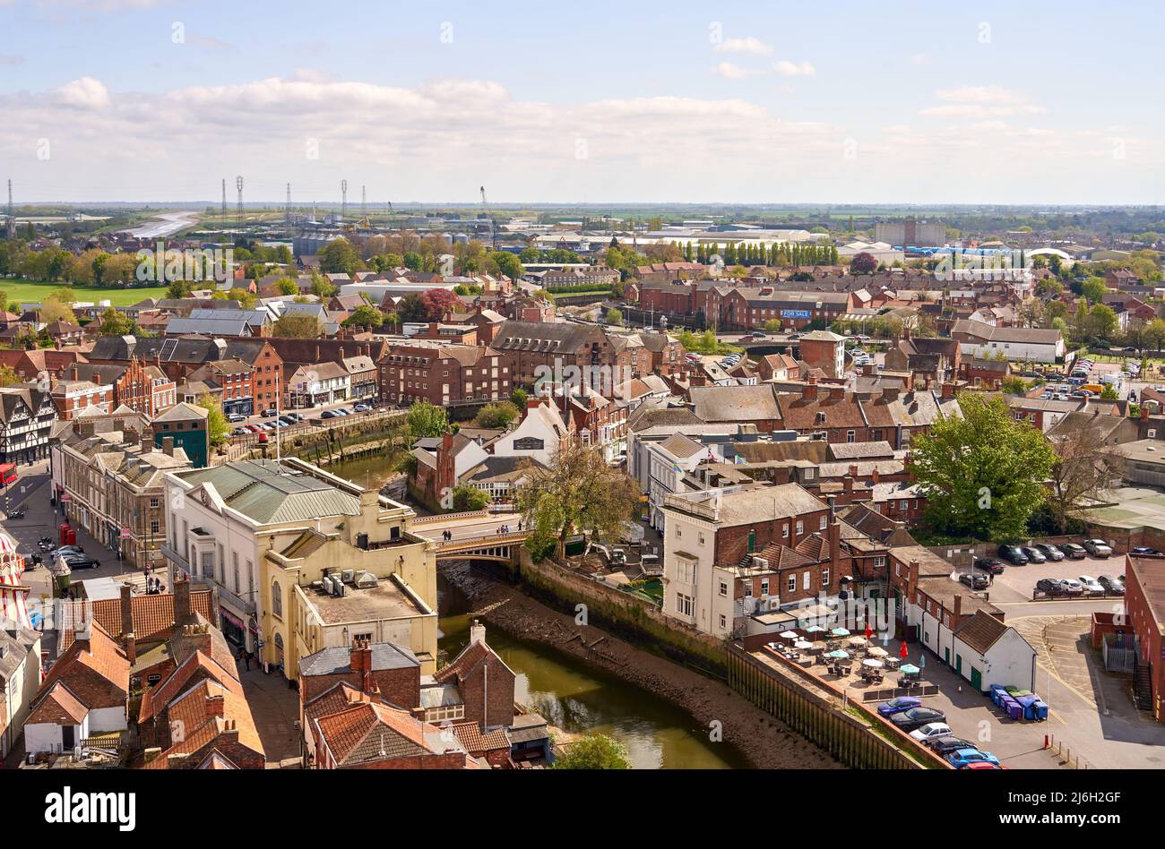 Aerial view of the town center in Boston, Lincolnshire, UK Stock Photo ...