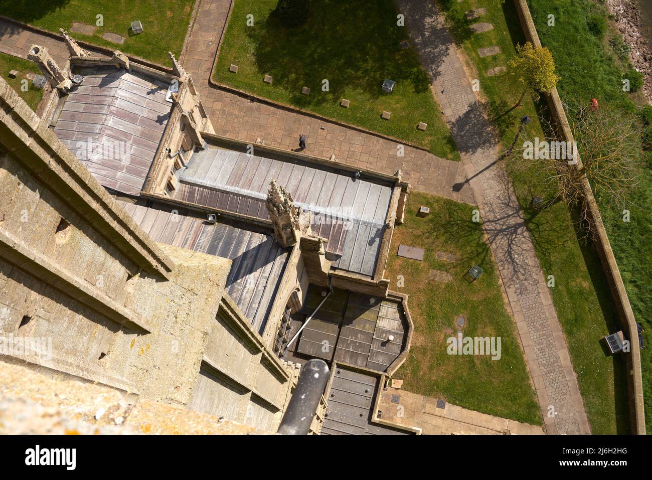 Looking down at a church roof Stock Photo - Alamy