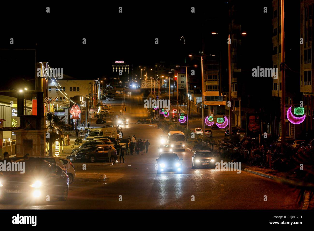 A view of the movement of cars on the Mediterranean coast road on the ...