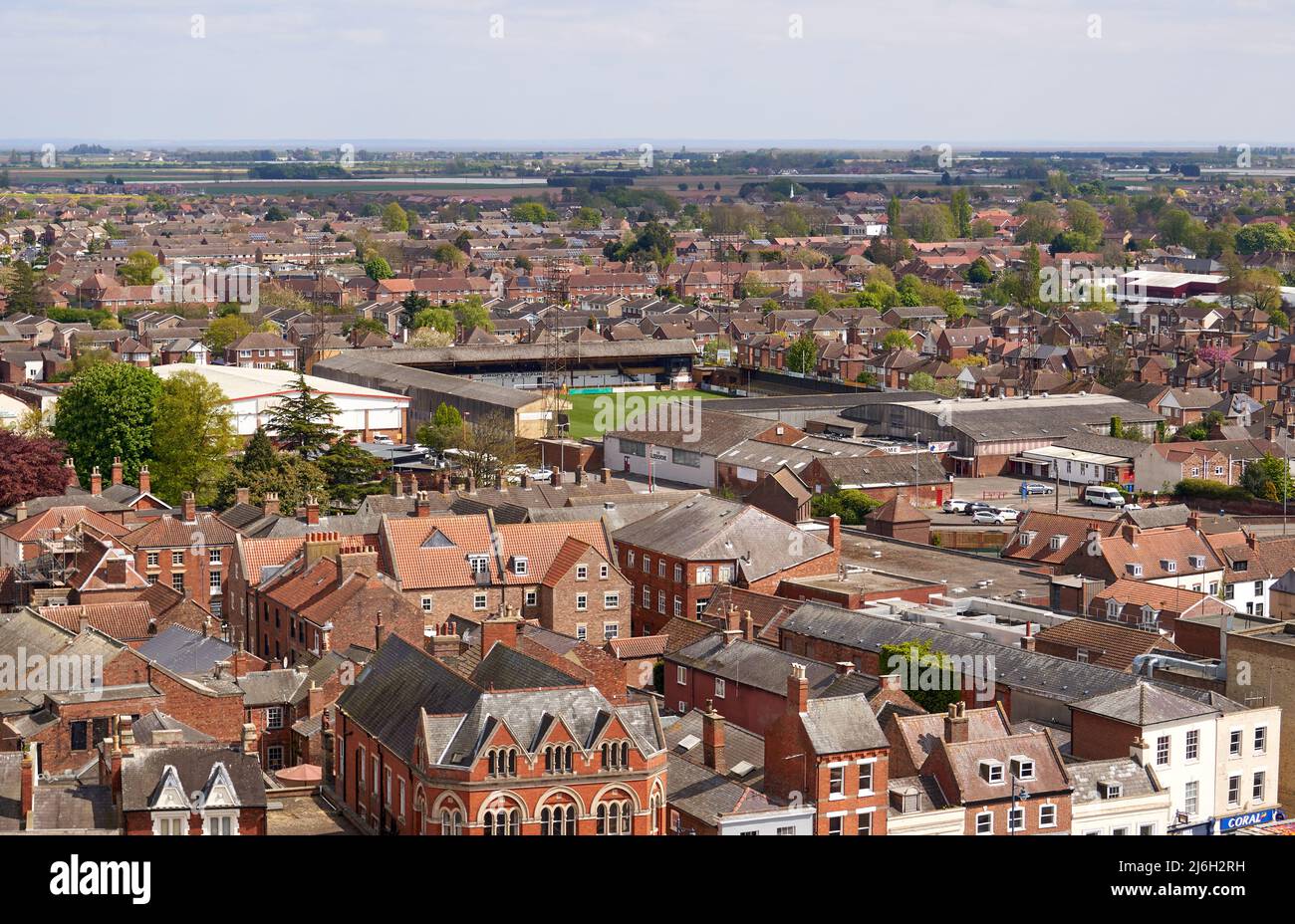 Aerial view of the town center in Boston, Lincolnshire, UK Stock Photo ...