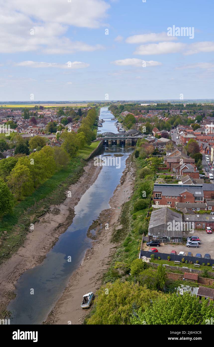 Panoramic view of Boston and the River Witham passing through Boston ...
