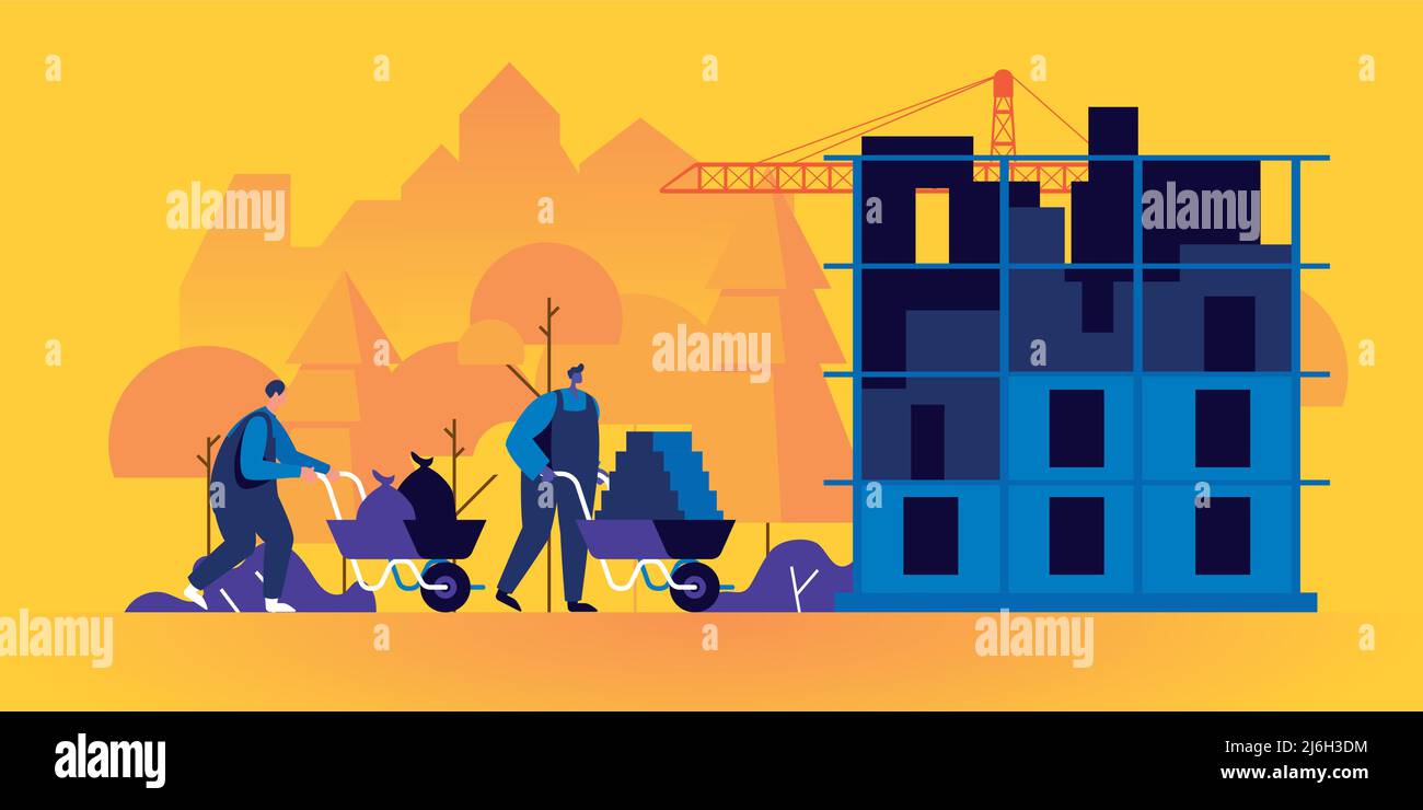 Building site builders bricks Stock Vector Images - Alamy