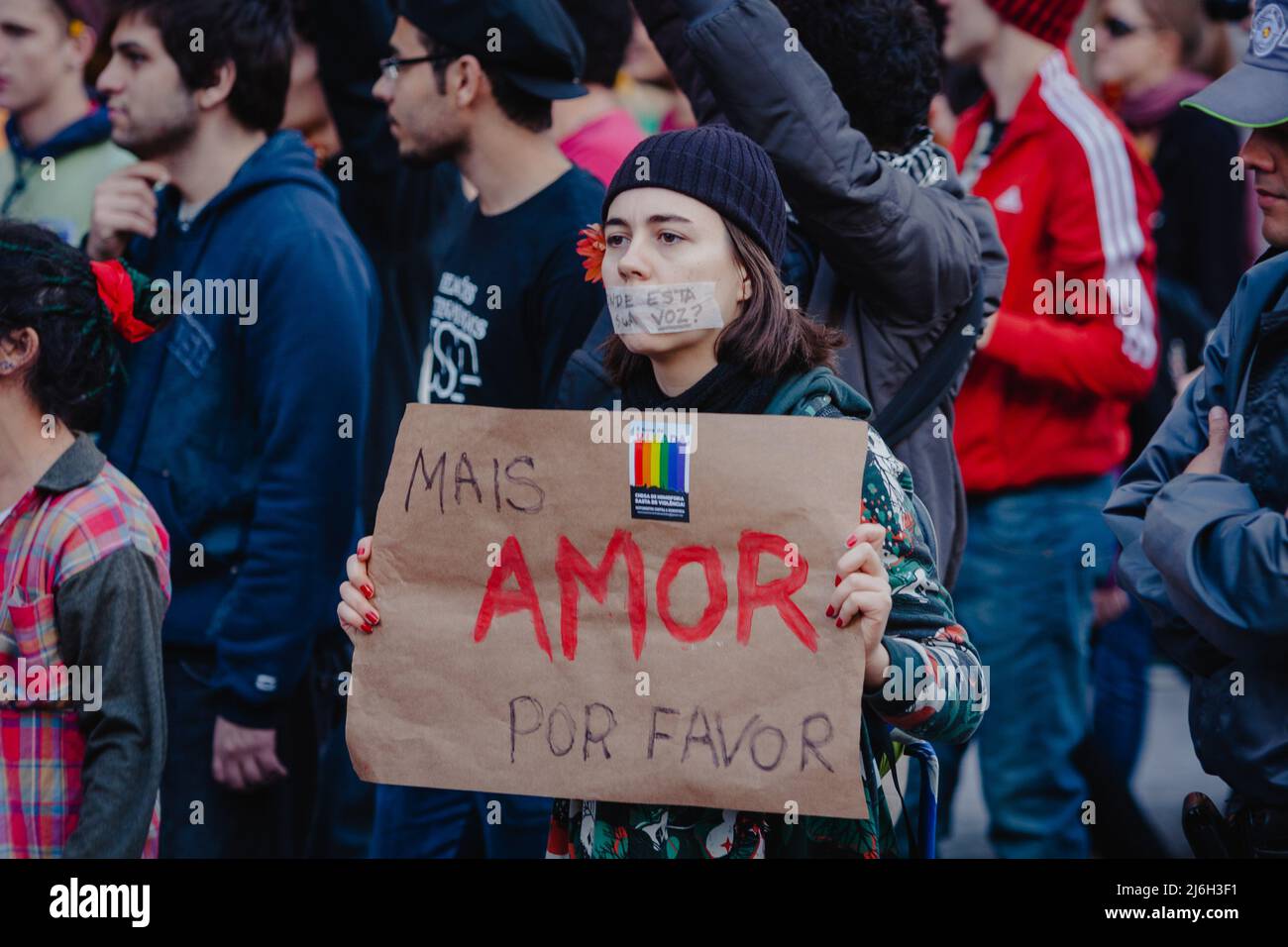 Sao Paulo, Brazil. 28th May, 2011. Demonstrators march during 'Marcha ...