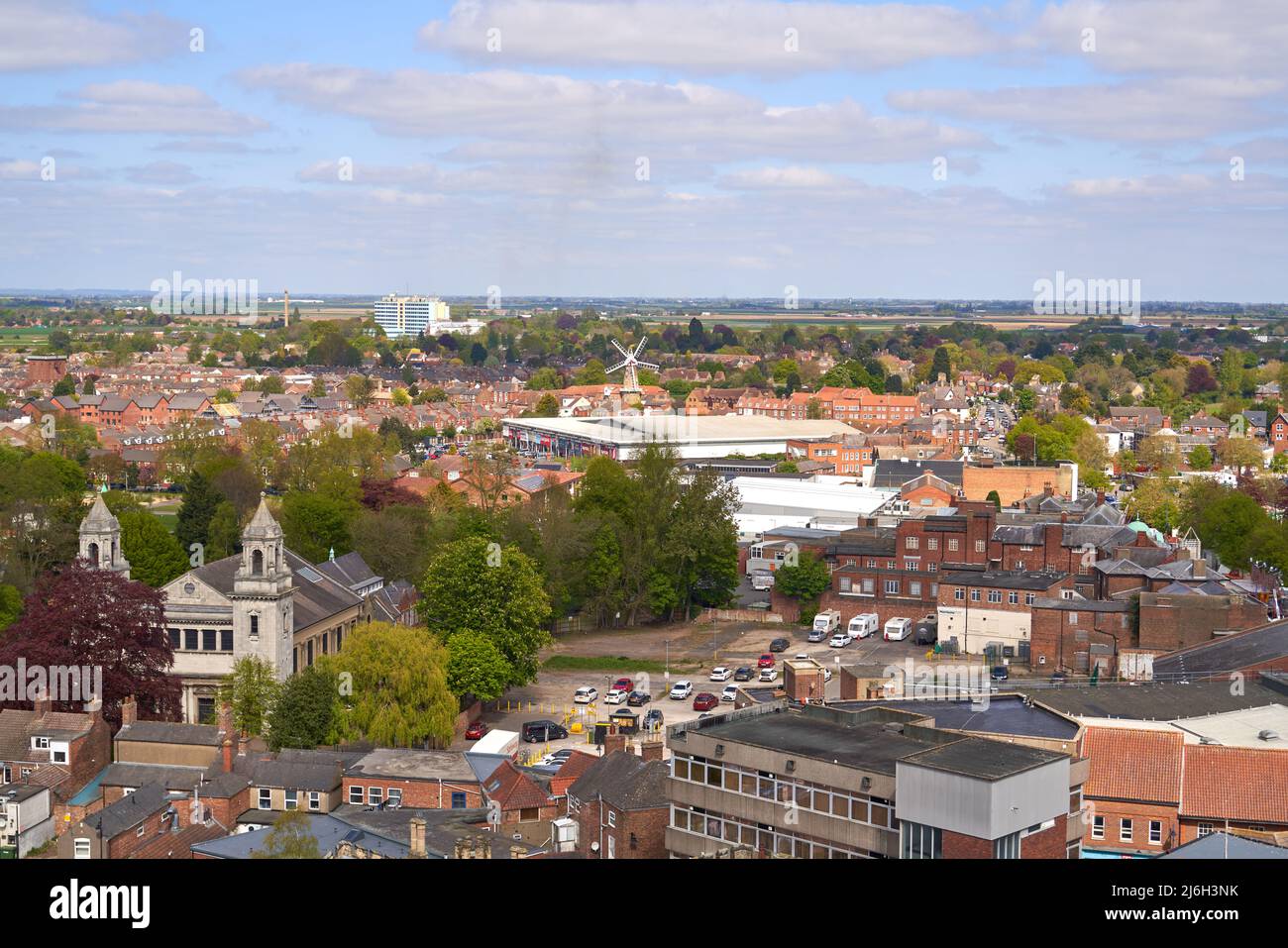 Aerial view of the town center in Boston, Lincolnshire, UK Stock Photo ...