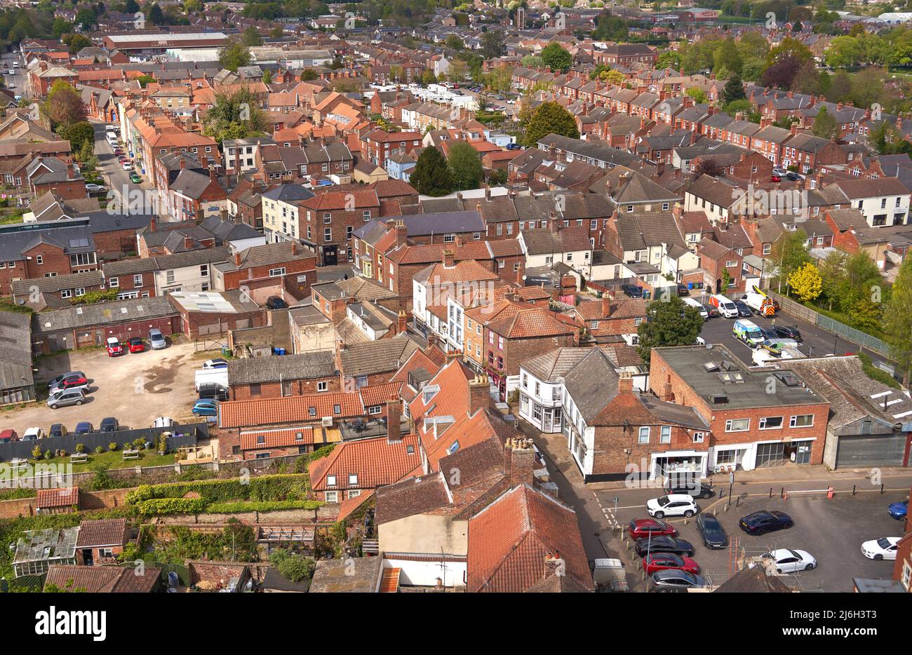 Aerial view of the town center in Boston, Lincolnshire, UK Stock Photo ...