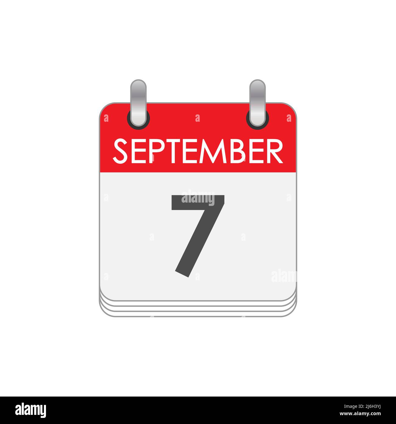 SEPTEMBER 7. A leaf of the flip calendar with the date of SEPTEMBER 7 ...