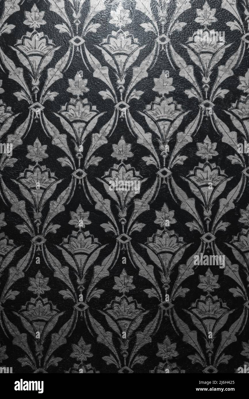 Vintage graphic or texture in steampunk style, light grey vines and ...