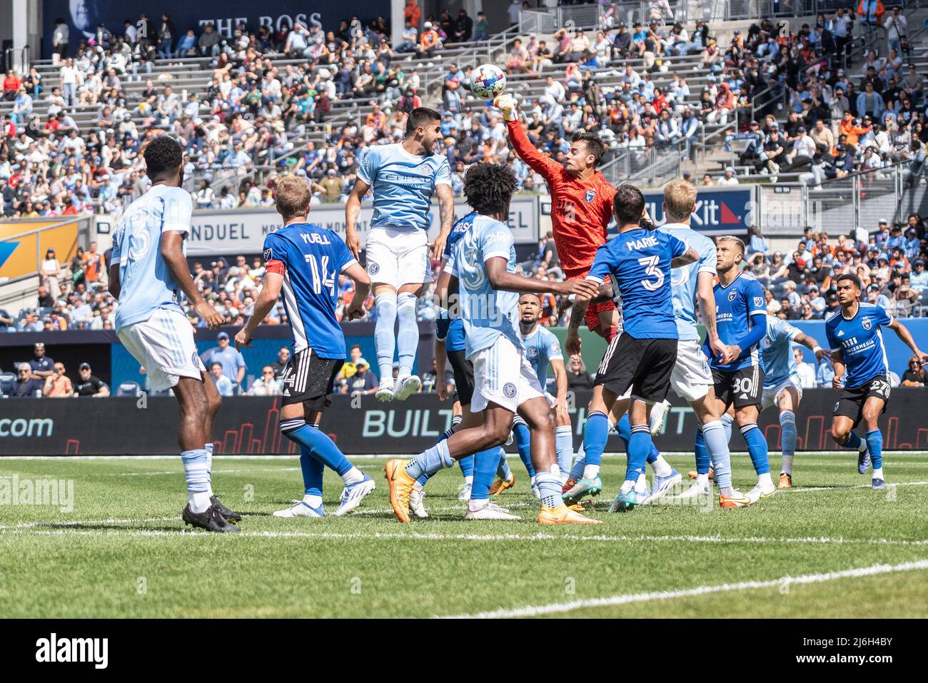 Goalkeeper JT Marcinkowski (1) of San Jose Earthquakes saves during MLS ...
