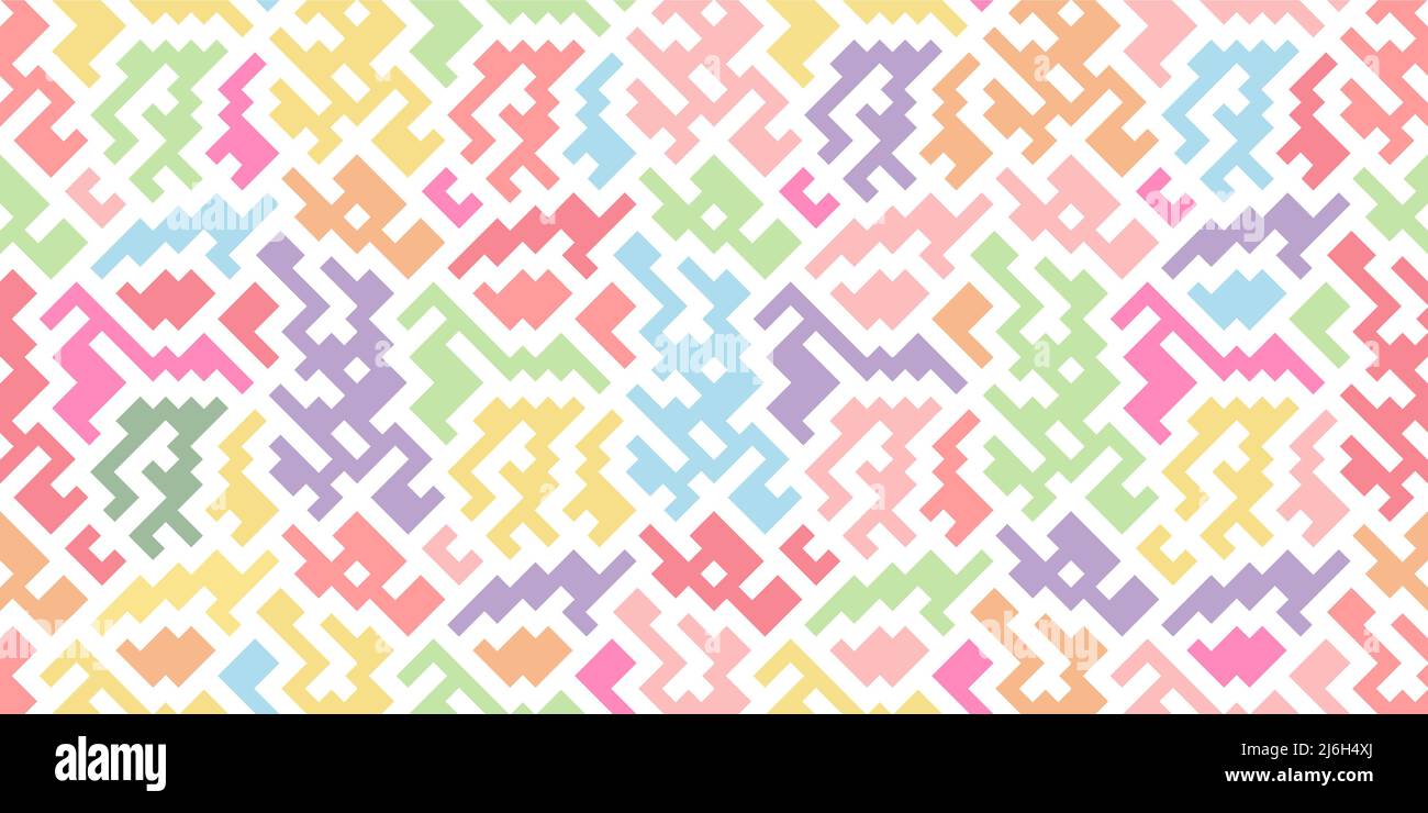 Seamless Color Pattern Of Abstract Shapes Of Different Sizes And Shapes