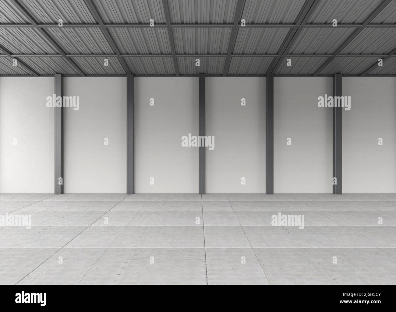 3d rendering empty factory or warehouse space for rent Stock Photo - Alamy