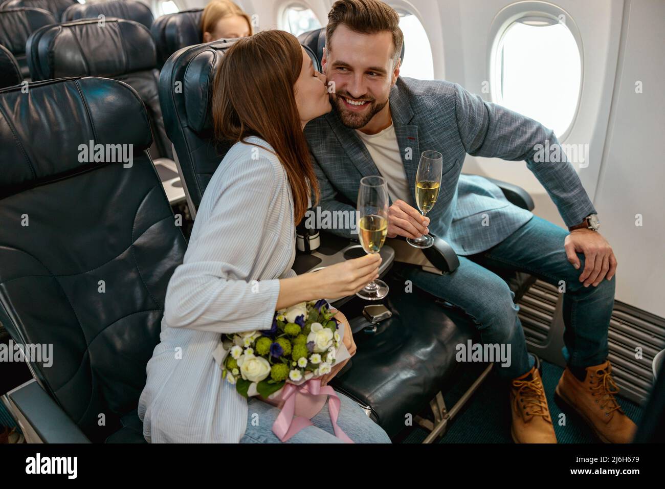 Kissing man in plane hi-res stock photography and images - Alamy