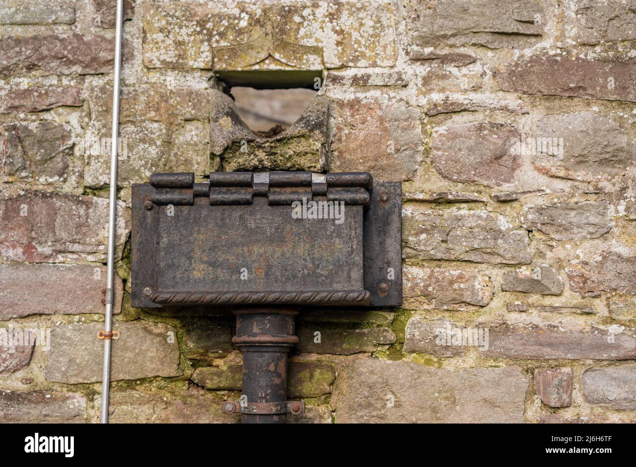 Selected Focus Decorative cast iron gutttering hopper head at ...