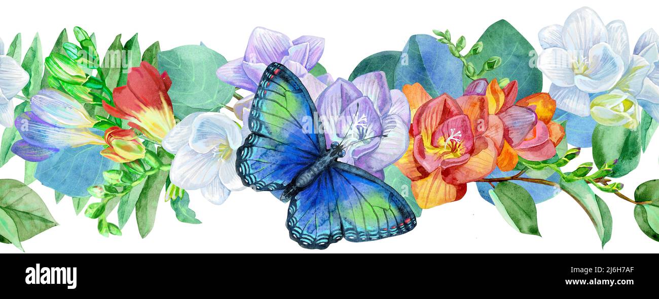 Blue Butterfly Border